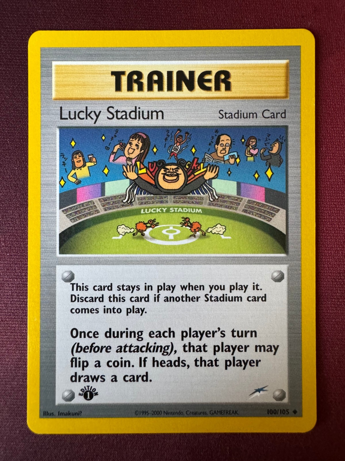 LUCKY STADIUM 100/105 Neo Destiny 1st EDITION Pokemon card NEAR MINT NM ...