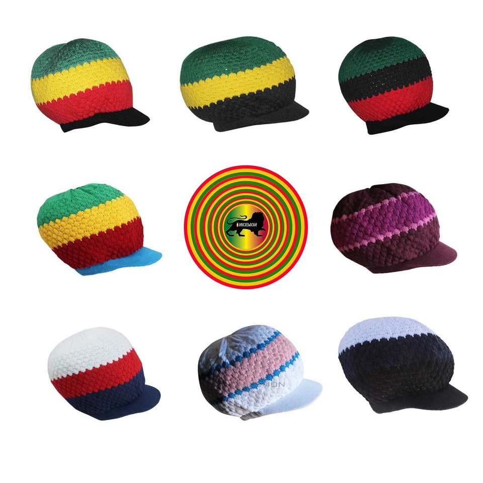 Rasta Rastafari Hat Cap Rastacap Reggae Jamaica Hats Dreadlocks 100% ...