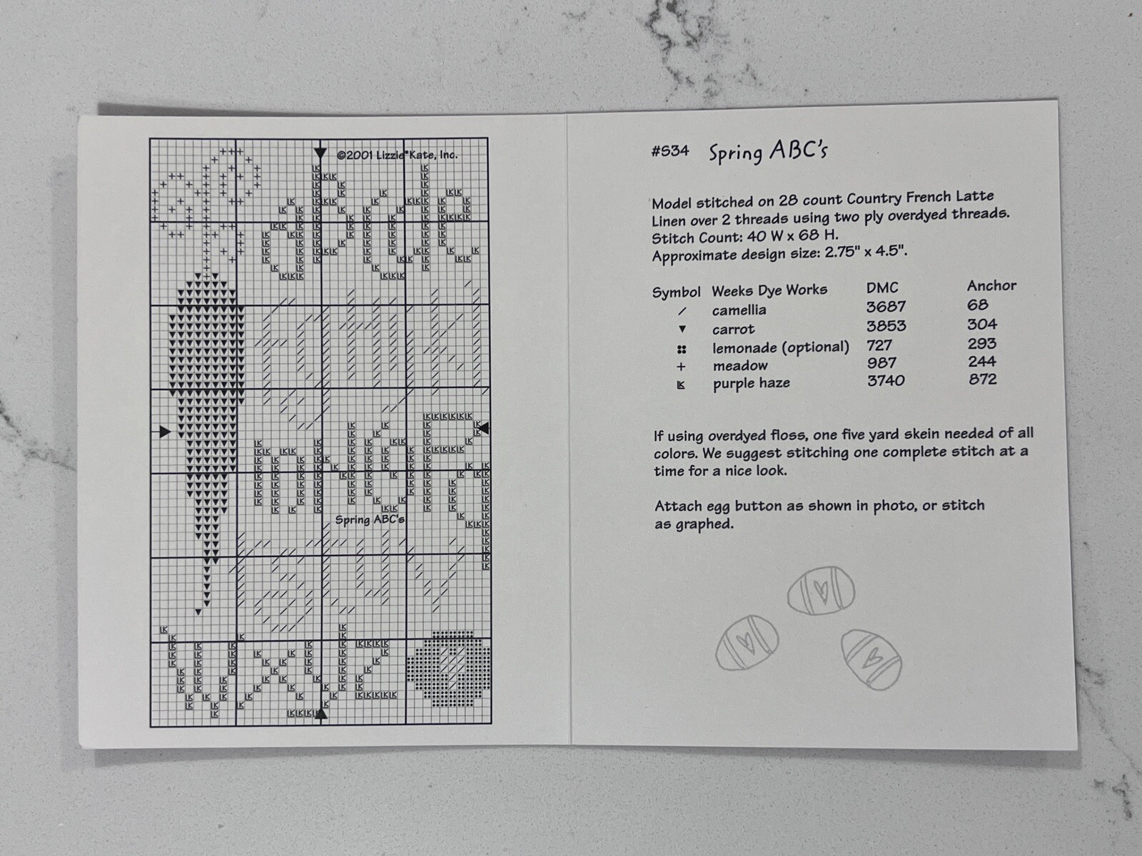Lizzie Kate Spring ABC's Easter #S34 Cross Stitch Leaflet NEW | eBay