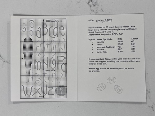 Lizzie Kate Spring ABC's Easter #S34 Cross Stitch Leaflet NEW | eBay