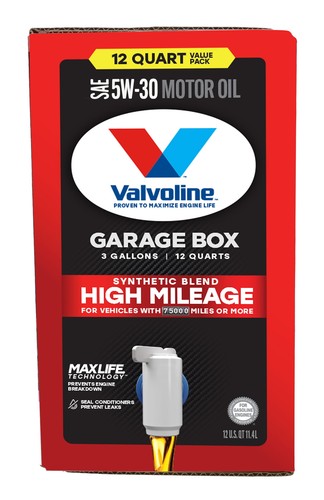Valvoline High Mileage MaxLife 5W-30 Synthetic Blend Motor Oil 12 QT ...
