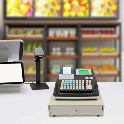 48 Keys Electronic Cash Register Shop Till Thermal Printer POS System ...