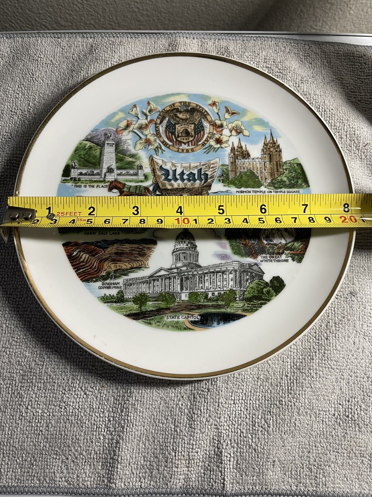 Vintage State of Utah Souvenir Plate Utah 1896 -NORCREST JAPAN | eBay