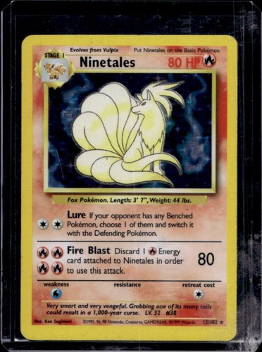 1999 Pokemon Unlimited Ninetales Rare Holo #12/102 | eBay