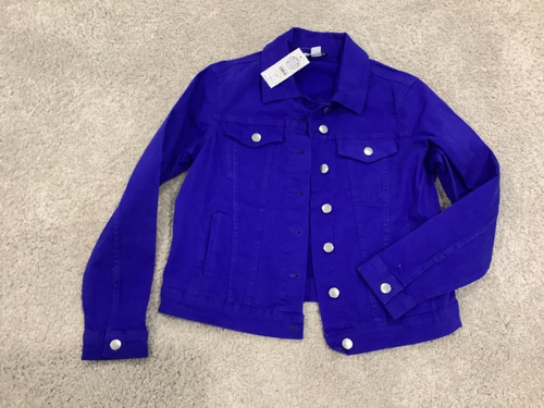 Cobalt blue denim jacket size 10 | eBay