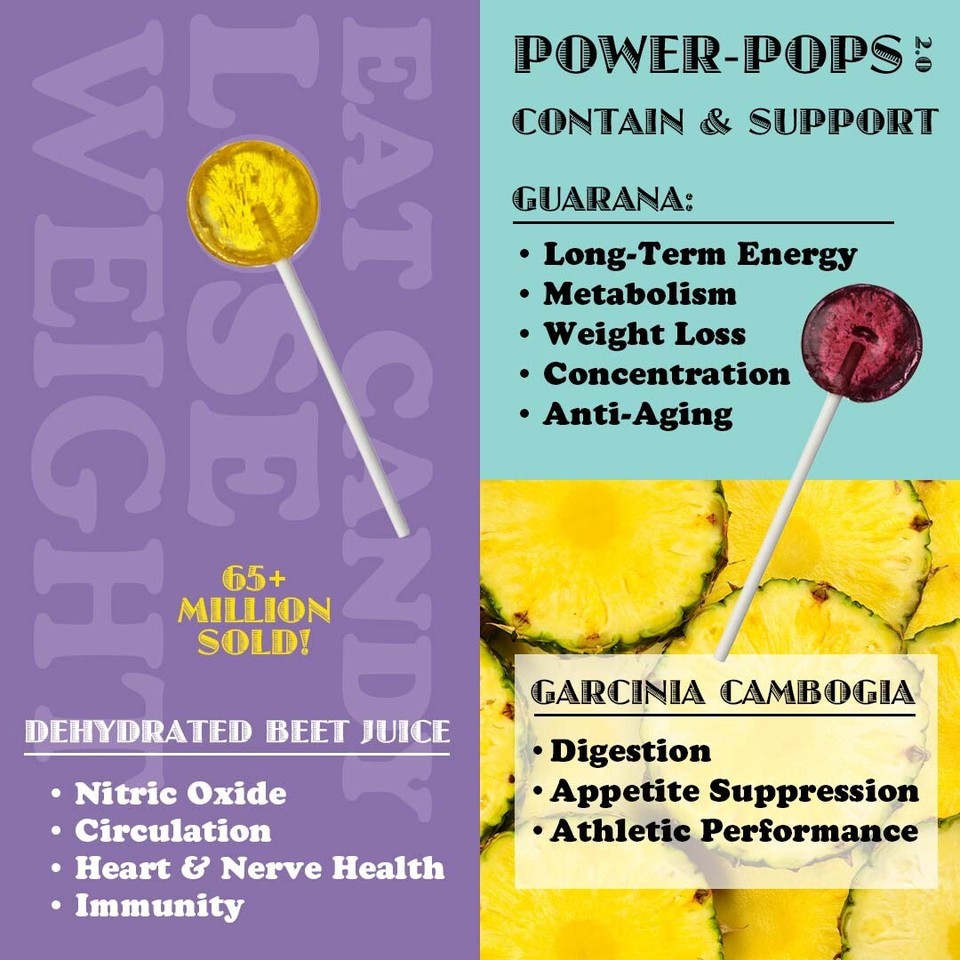 NEW Power Pops 2.0 Trial Pack of 10 Lollipops Diet Lose Weight Candy NO ...