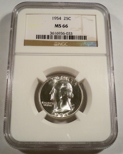 1954 NGC MS66 WASHINGTON QUARTER NICE WHITE COIN 25c SILVER MS 66 | eBay