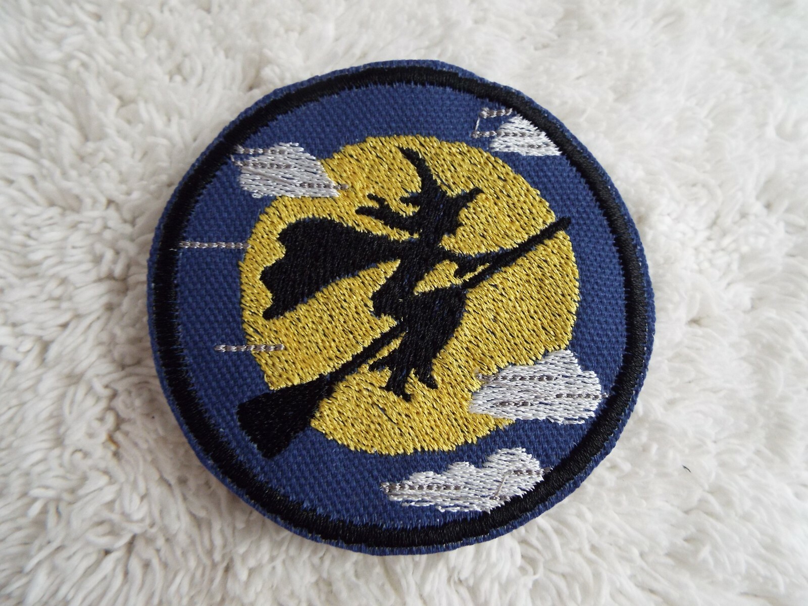 Halloween Witch Broom Moon Cloudy Night 3" Embroidery Iron-on Patch ...