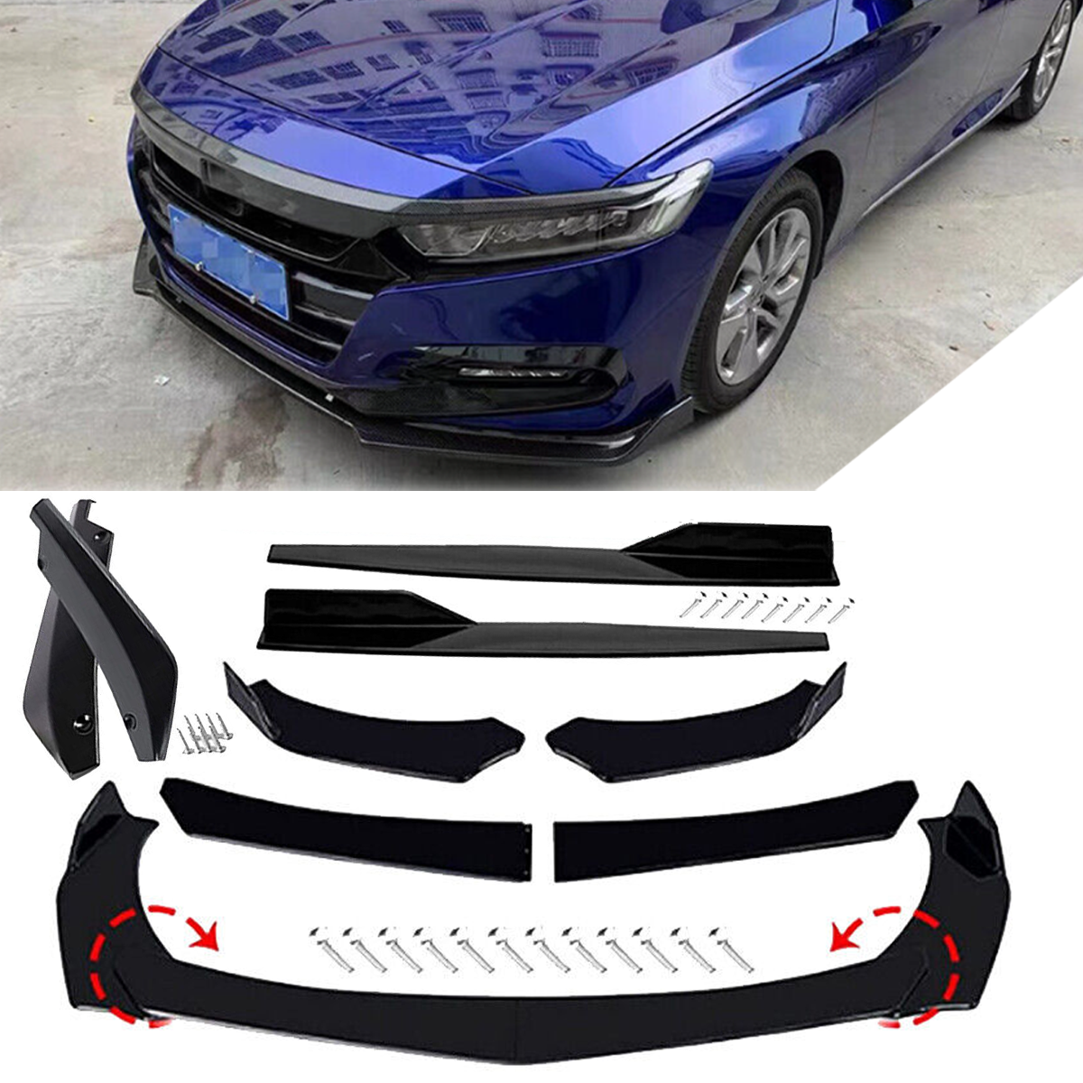 For Honda Insight Front Bumper Lip Splitter Lower Spoiler Body Kit ...
