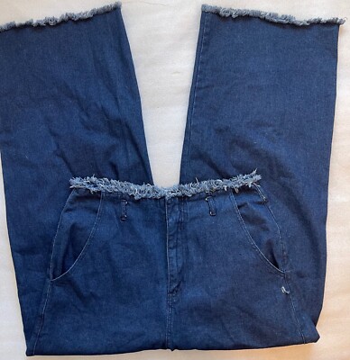 FOREVER 21 Contemporary, Raw Hemline High Rise Blue Jeans, U.S. Women's ...
