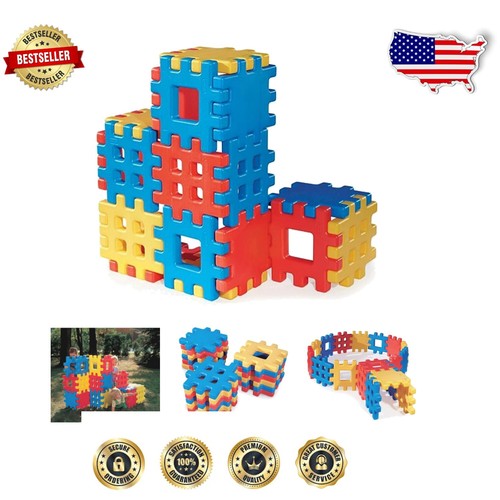 18-Piece Big Waffle Block Set - Lightweight Construction for Endless ...