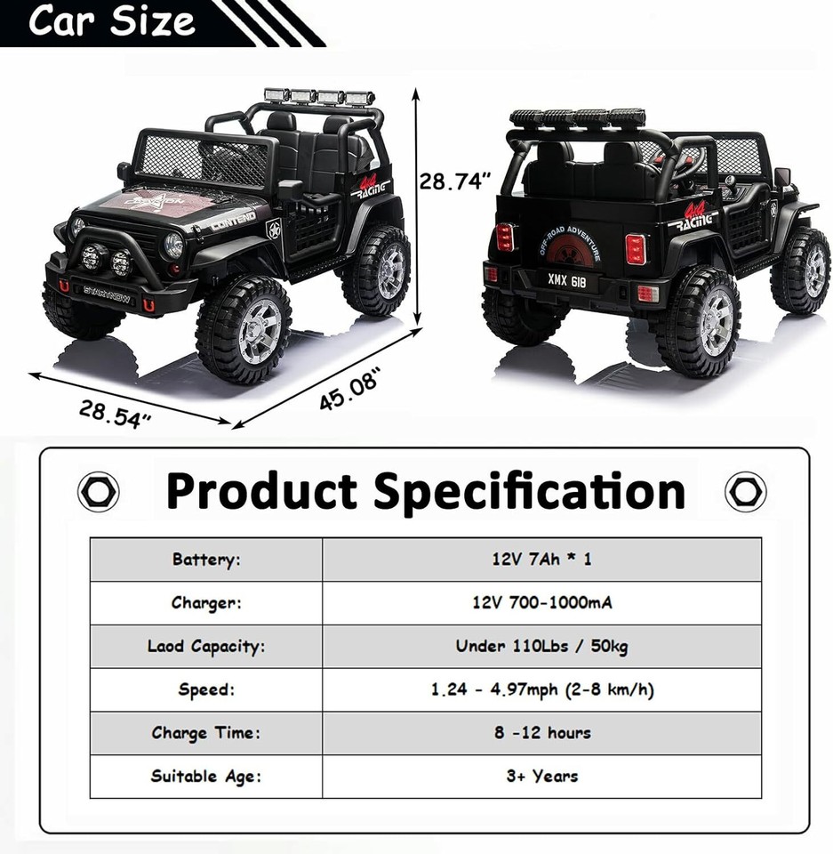 Kids Ride on Car Electric Power Wheels Jeep Truck with Remote Control ...