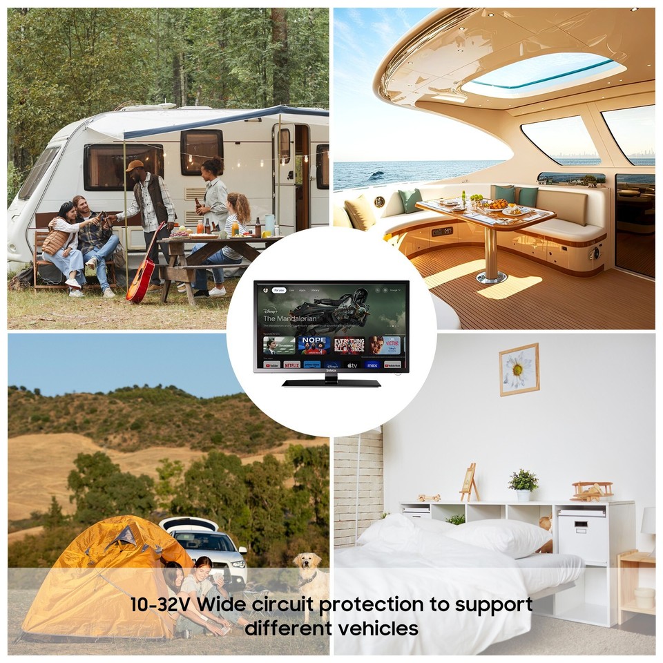 SYLVOX 27" 12V RV TV Smart TV Android TV Built-in DVD Player for Car ...