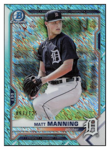 G675 MATT MANNING RC 2021 BOWMAN CHROME AQUA SHIMMER REFRACTOR /125 ...
