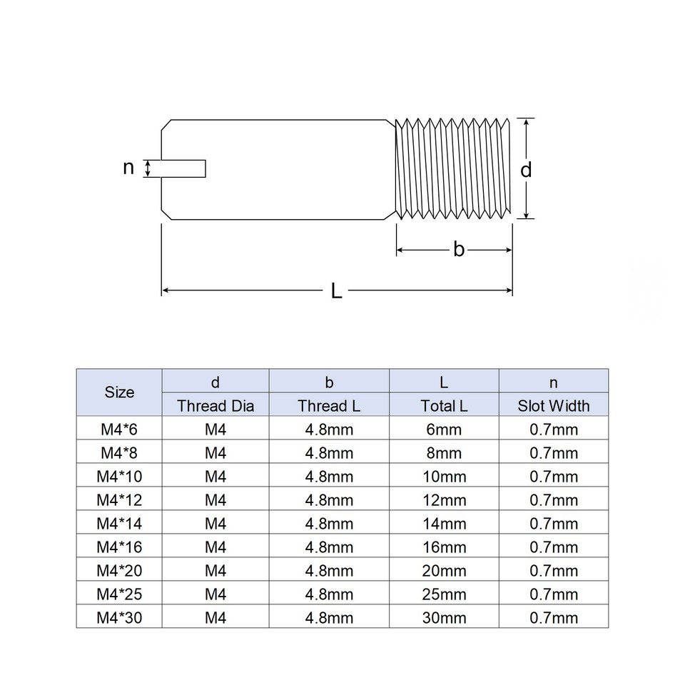 10Pcs M4 x 16mm Slotted Cylindrical Pin 304 Stainless Steel Dowel ...