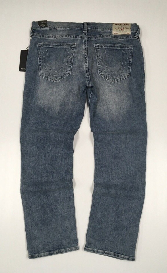 True Religion Vintage Washed Distressed Ricky Relaxed Straight Stretch ...