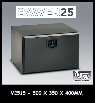 BAWER V2515 STEEL TOOLBOX BLACK 500MM STORAGE BOX SIDE LOCKER HGV TRUCK ...