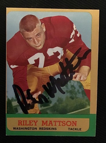 RILEY MATTSON 1963 TOPPS SIGNED AUTOGRAPHED CARD #164 WASHINGTON ...