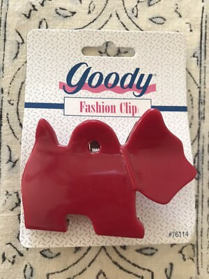 Vintage Goody Scotty Scottie Dog Butterfly Hair Clip Barette NOS Red | eBay