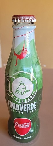 Puerto Rico Coca Cola Wrap Bottle Toro Verde 10 Anniversary Coke Bottle ...