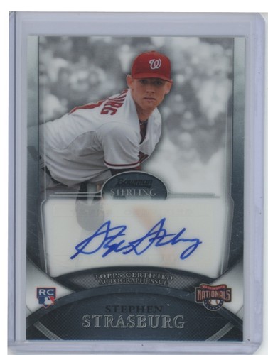 STEPHEN STRASBURG AUTO RC 2010 BOWMAN STERLING ROOKIE AUTOGRAPH SP ...