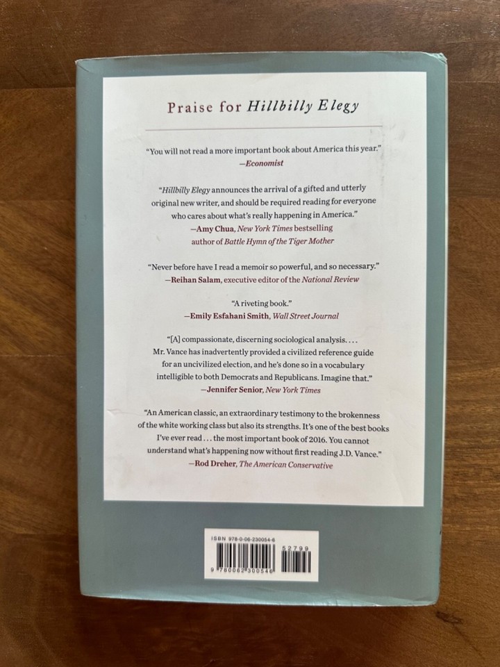 SIGNED Hillbilly Elegy Autographed By J. D. Vance First Edition Trump ...