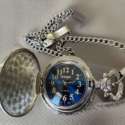 Blue dial train locomotive pocket watch | eBay