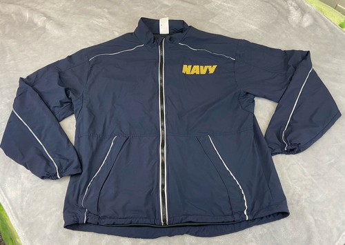 US Navy Running Jacket Men Medium Regular Blue Reflective | eBay