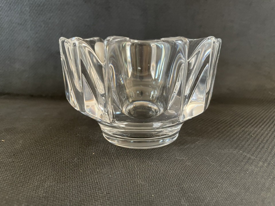 Vintage Orrefors Lead Crystal Bowl Sweden Scandinavian Art Glass Corona ...