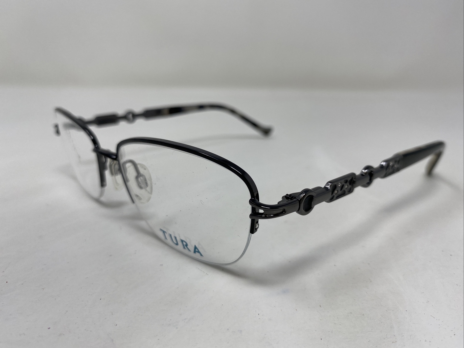 Tura R573 BLK 54-16-140 B:36 Black Metal Half Rim Eyeglasses Frame QT09 ...