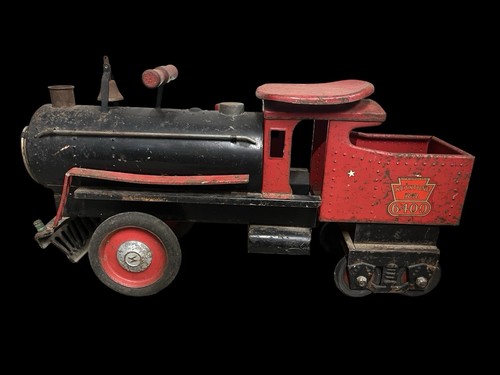 Vintage 1920s Keystone R.R. 6400 Pressed Steel, Ride-On Toy Train 26 ...