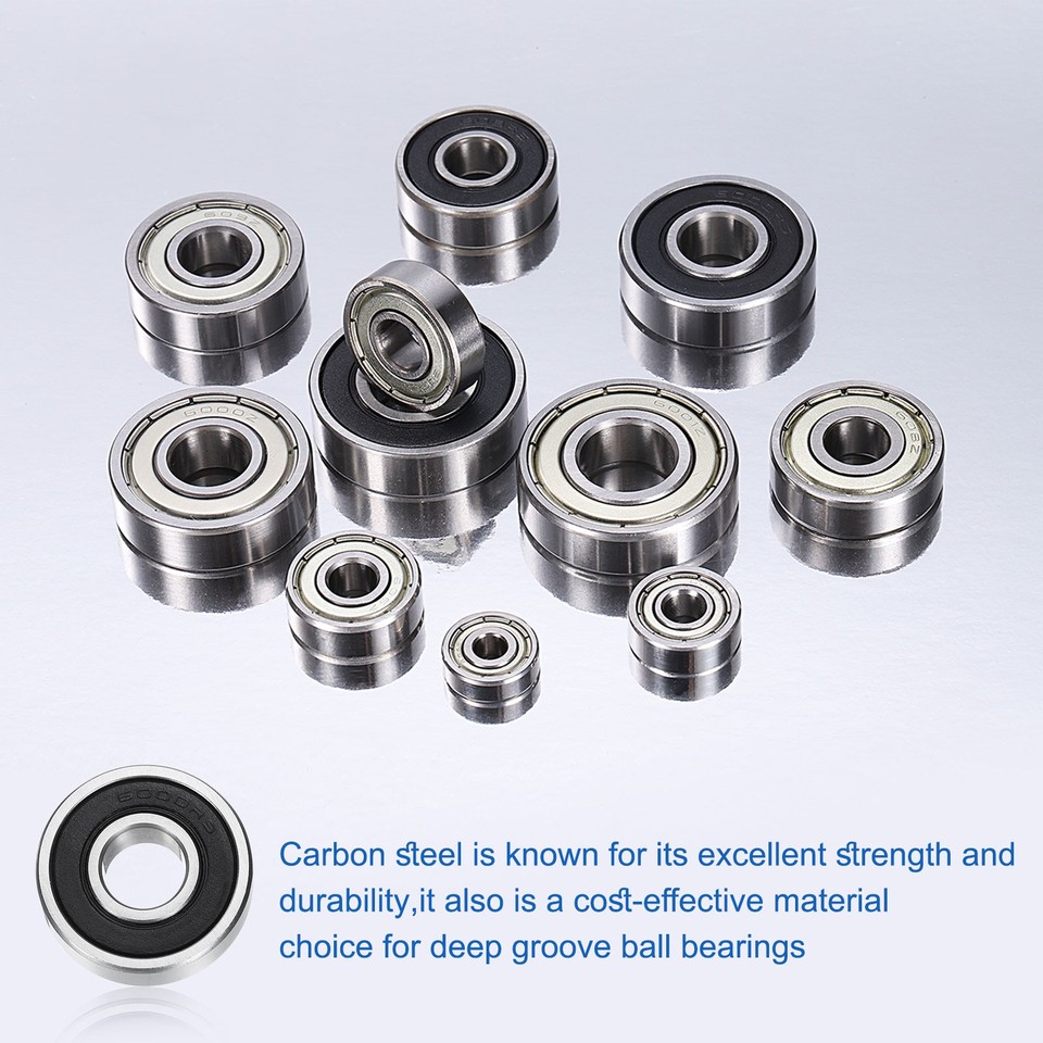 10pcs 6000RS Deep Groove Ball Bearings 10x26x8mm Double Sealed Bearings ...