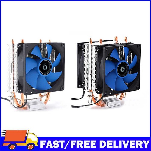 2 Heatpipes CPU Cooler Cooling Fan Heatsink for LGA 775/1155 X58 Silent ...