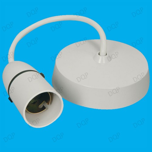 6" Flex White Ceiling Rose Pendant Light Socket Bayonet B22 Light Lamp ...