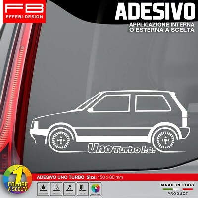 Adesivi Stickers Pegatinas Fiat UNO TURBO I.E MK 1 tuning auto car down ...