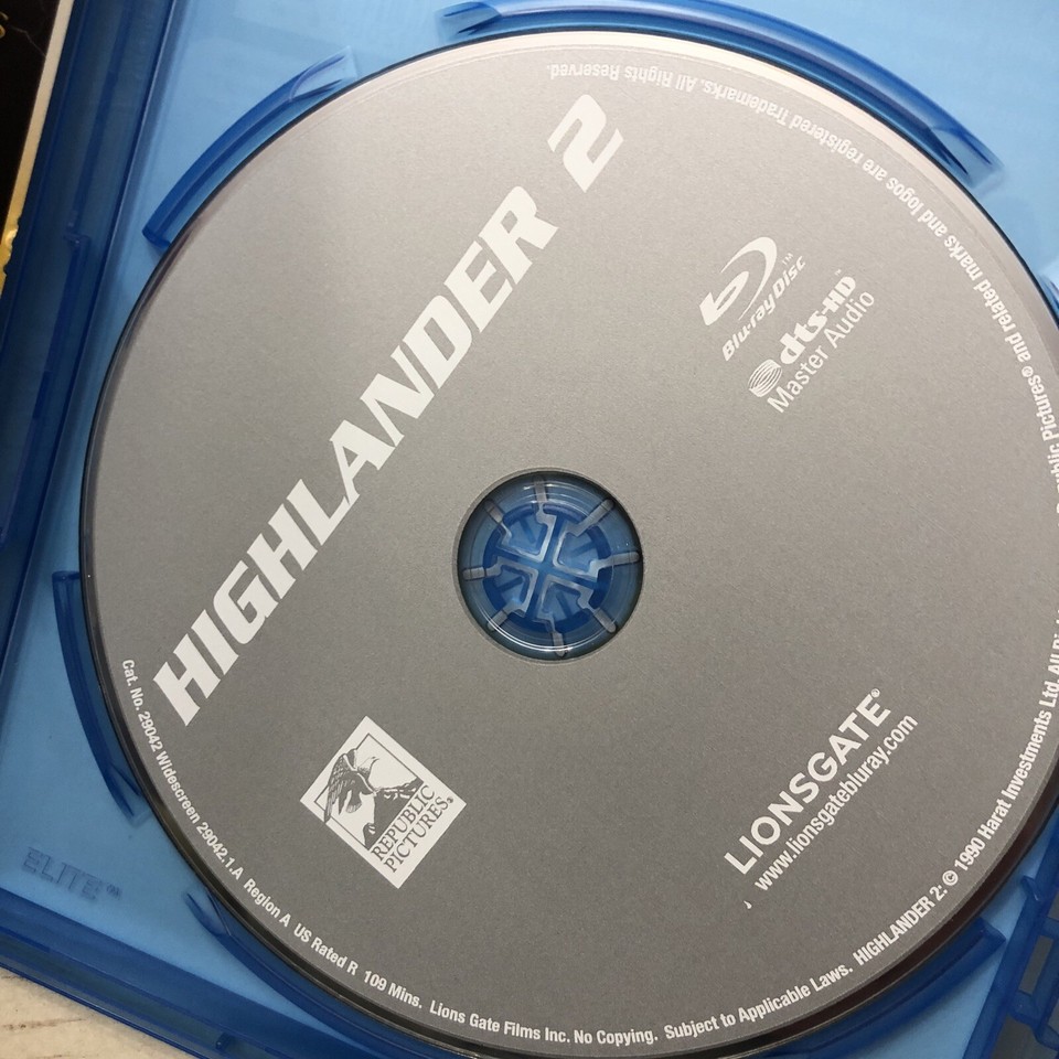 Highlander 2: The Quickening (Blu-ray Disc, 2010) RARE OOP 12236112006 ...