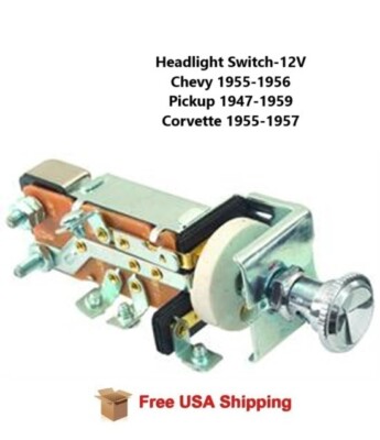 Fits 1947-1959 Chevrolet Pickup Truck Headlight Switch 12V FREE ...