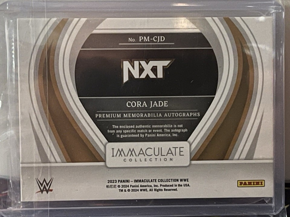 2023 Panini WWE Immaculate Collection Cora Jade MEM Patch Auto PM-CJD ...
