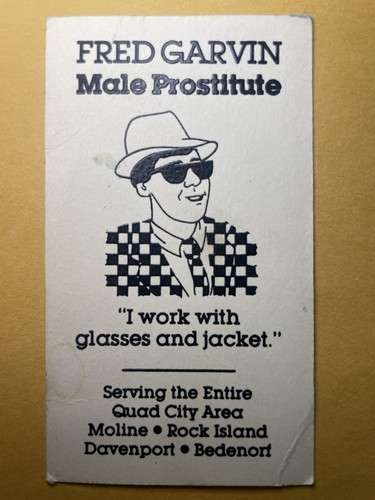 Fred Garvin Male Prostitute SNL Comedy Card Vintage 1970s Dan Aykroyd ...