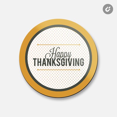 Happy Thanksgiving Emblem | 4'' X 4'' Round Decorative Magnet | eBay
