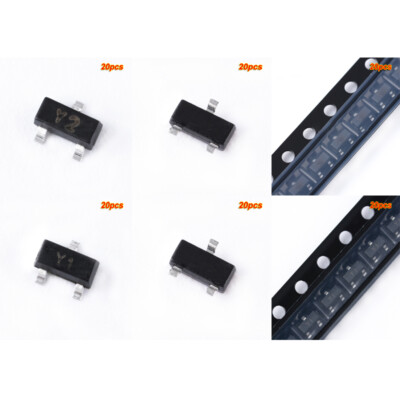20pcs SMD Transistors SS8050/SS8550 silk screenY1/Y2 SOT-23 PNP/NPN 1 ...