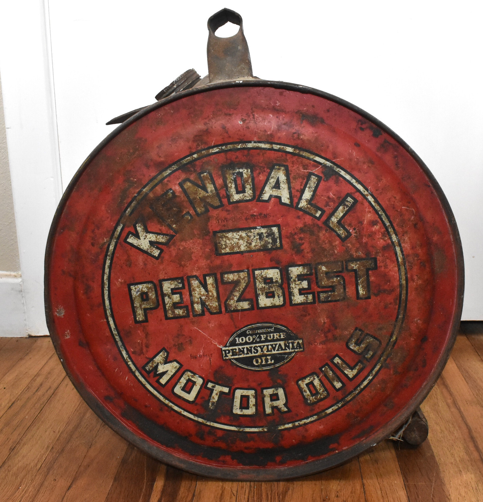 Vintage Kendall Penzbest Motor Oils Metal 5 Gallon Advertising Rocker ...