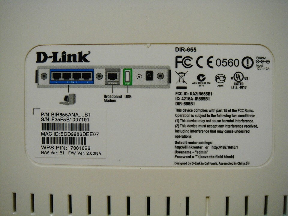 D-Link DIR-655 300 Mbps 4-Port Xtreme N Gigabit Wireless Router MINT in ...