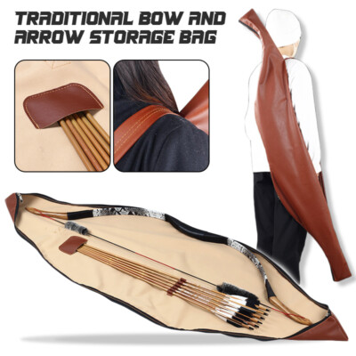 Archery Bow Bag Recurve Leather Bow Bag Soft Bow Arrow Carry Case for ...