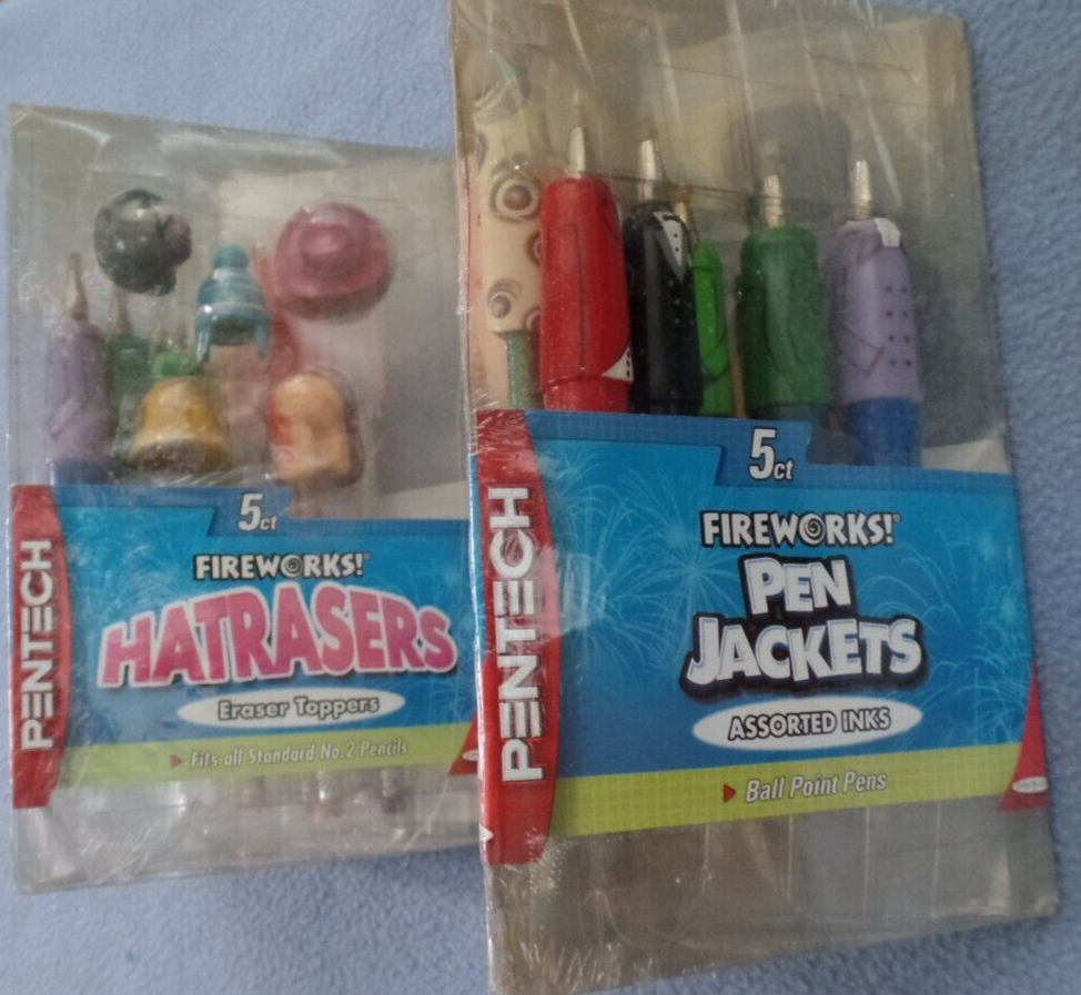 Lot Of 2 Pentech Fireworks 15 Piece Sets Ball Point Pens No.2 Pencils ...