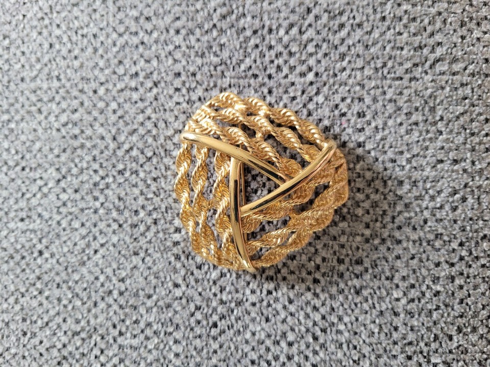 VINTAGE MONET BROOCH PIN GOLD TONE BAR ROPE LARGE BROOCH PIN MONET | eBay