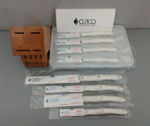 Brand New Cutco Studio + 4 Pearl White 8 Piece Knife Set With Block ...