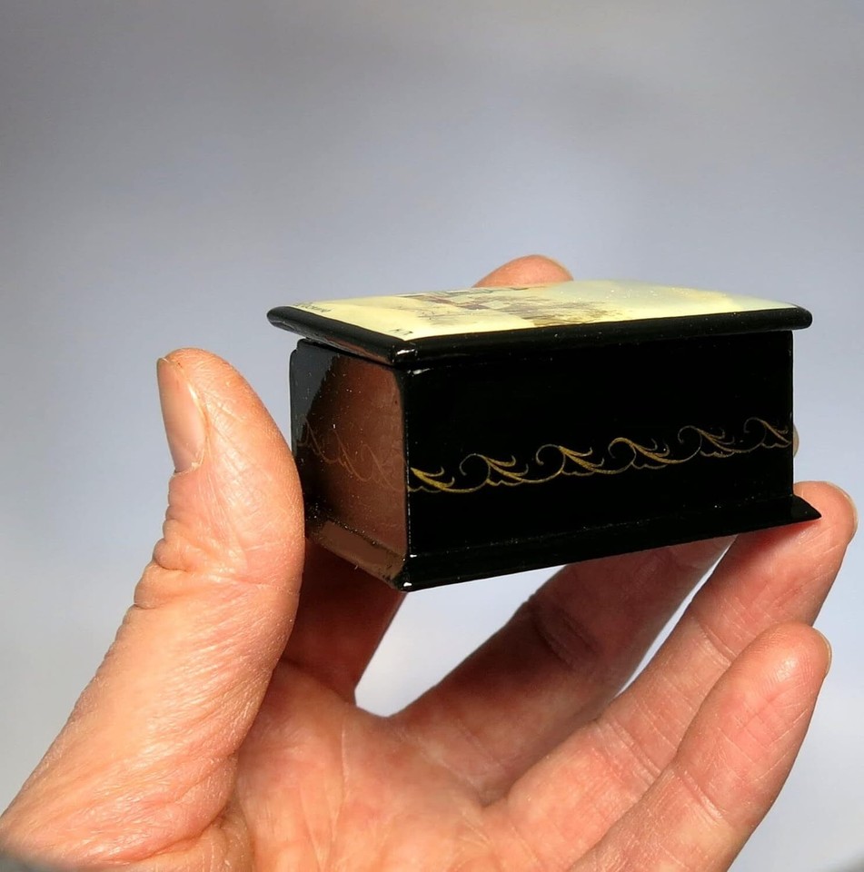Miniature Handmade Russian Lacquer Keepsake Jewelry Box Trinket Fairy ...