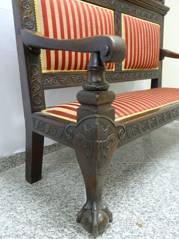 EXQUISITE ANTIQUE 19 c. HEAVILY CARVED WOOD RENAISSANCE REVIVAL HALL ...