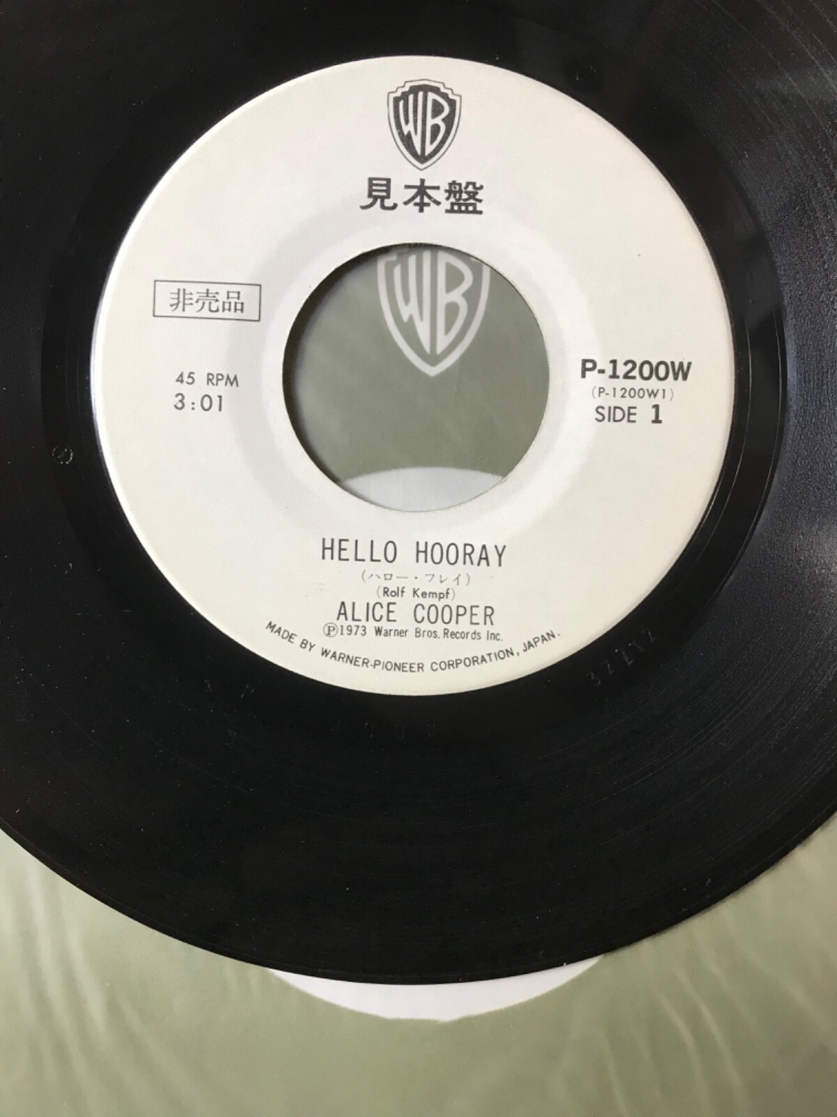PROMO WHITE LABEL / ALICE COOPER HELLO HOORAY / JAPAN 7INCH | eBay